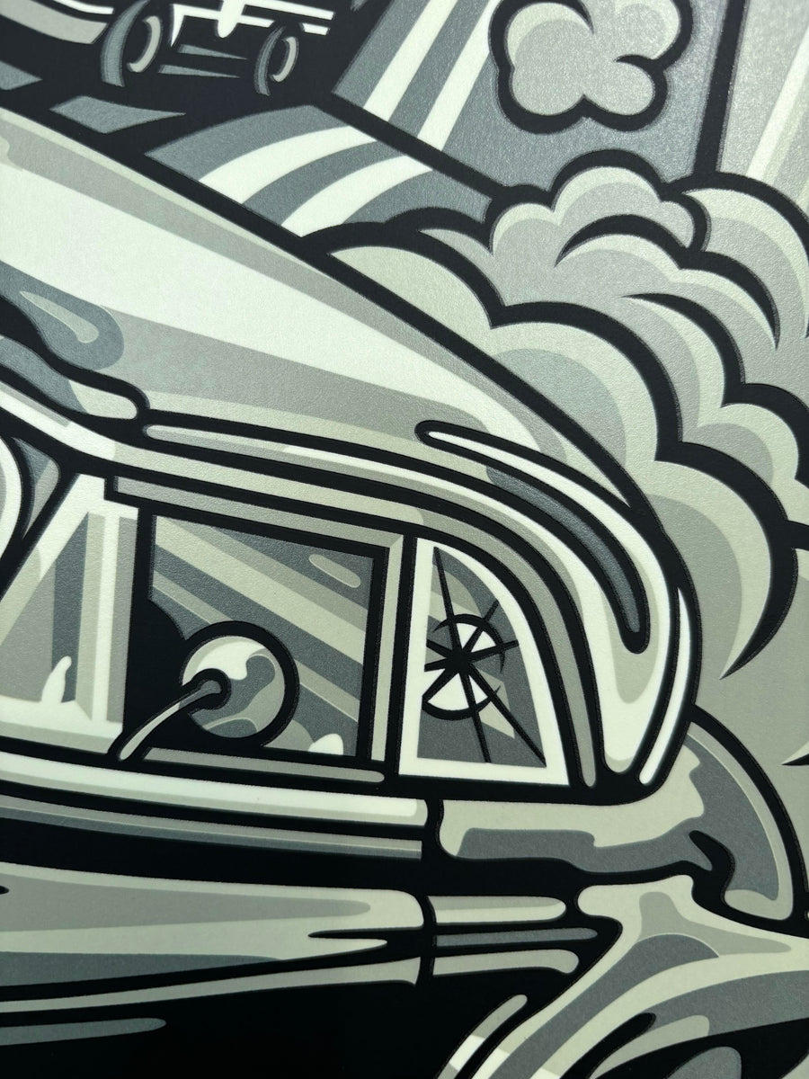 BACKFIRED limited edition silk screen print – Max Grundy Design