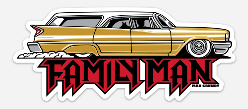 FAMILY MAN gold die-cut vinyl sticker – Max Grundy Design