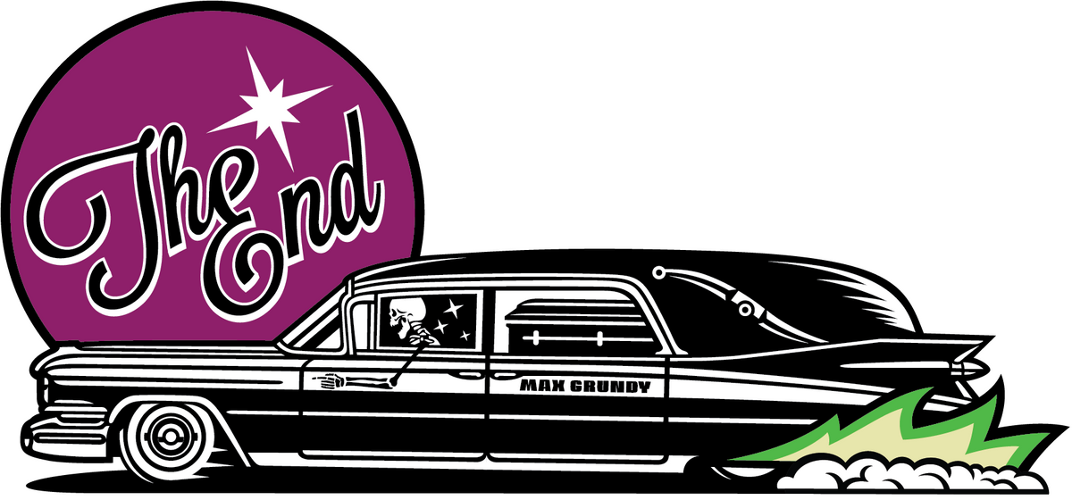 THE END vinyl die-cut sticker – Max Grundy Design