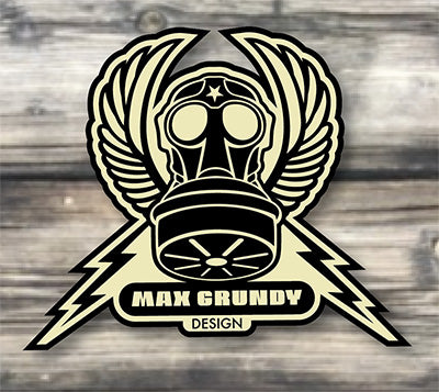 MAX GRUNDY CREST die-cut sticker – Max Grundy Design